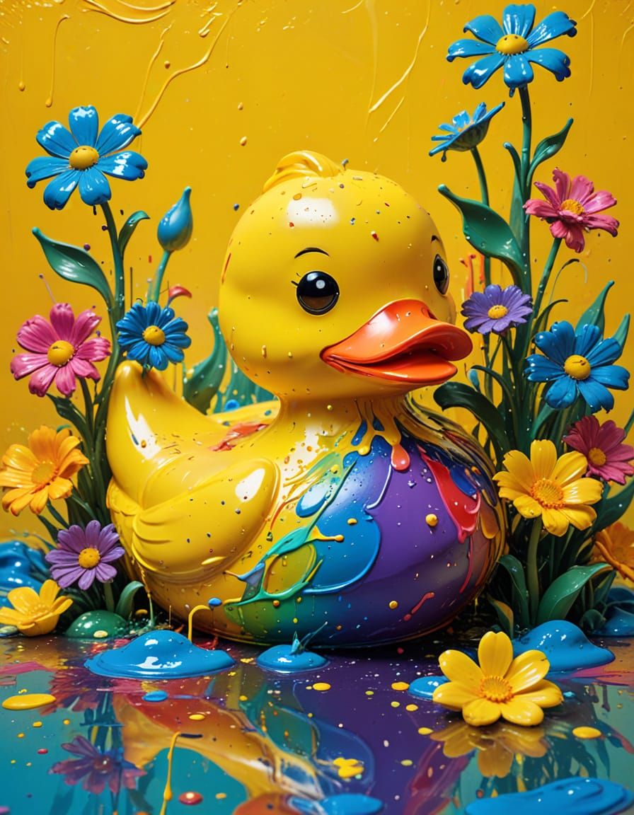 artistic rubber duck - Gigantic Impasto Rubber Duck in Psych...