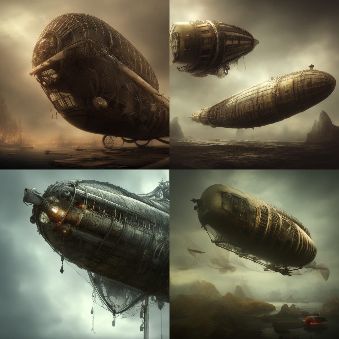 Steampunk zeppelin in an Epic artwork By Bastien Lecouffe Deharme Behance Breathtaking rendered ...