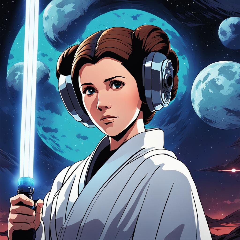 Princess Leia anime style - AI Generated Artwork - NightCafe Creator