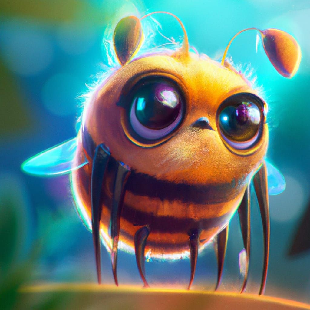 A fuzzy zombie bee - AI Generated Artwork - NightCafe Creator