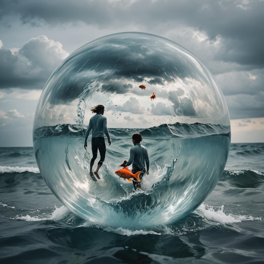 FISH BOWL 2 SURFS UP - AI Generated Artwork - NightCafe Creator