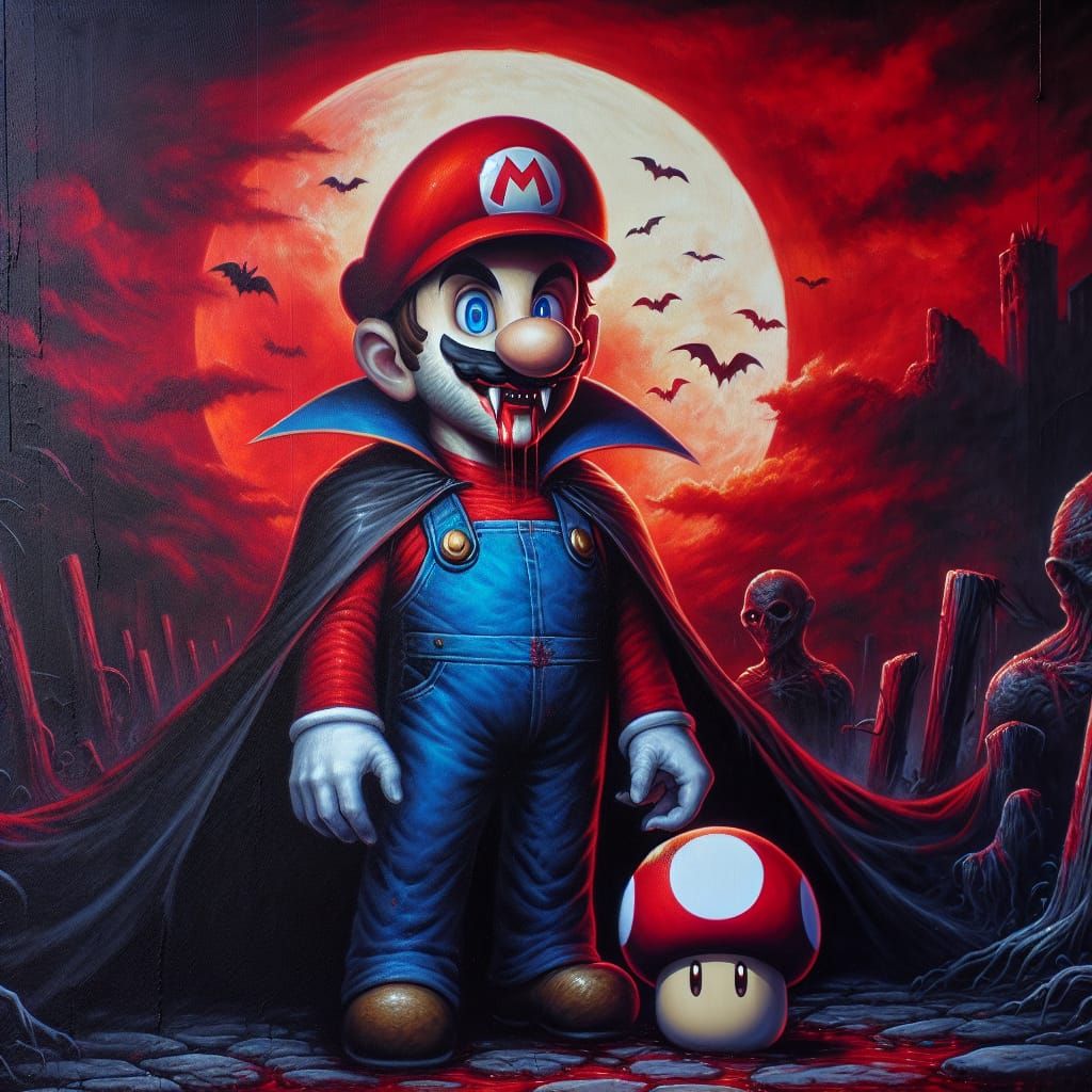 Vampire Super Mario - AI Generated Artwork - NightCafe Creator