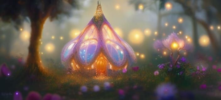 Glowing Petal House - AI Generated Artwork - NightCafe Creator