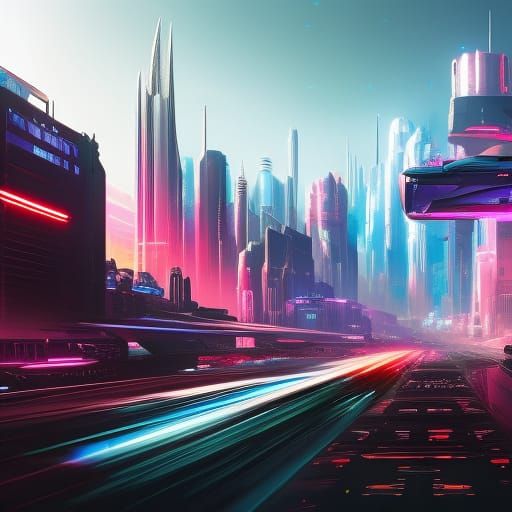 Futuristic insanely realistic hyperdetailed painting of a cyberpunk ...