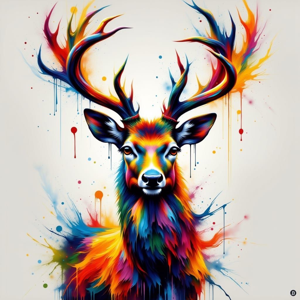 multi-colored deer - multi-colored deer