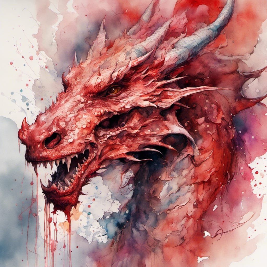 Red Dragon Portrait - AI Generated Artwork - NightCafe Creator