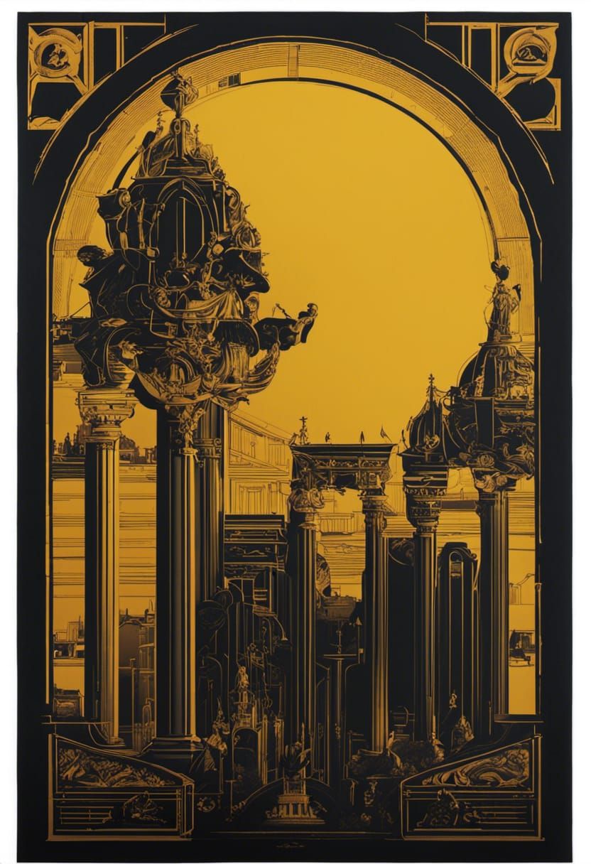 Altarpiece Epic The Matrix Black white gold Art Deco Rudolph Valentino ...