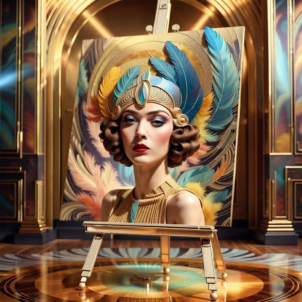 Art Deco Easel - AI Generated Artwork - NightCafe Creator