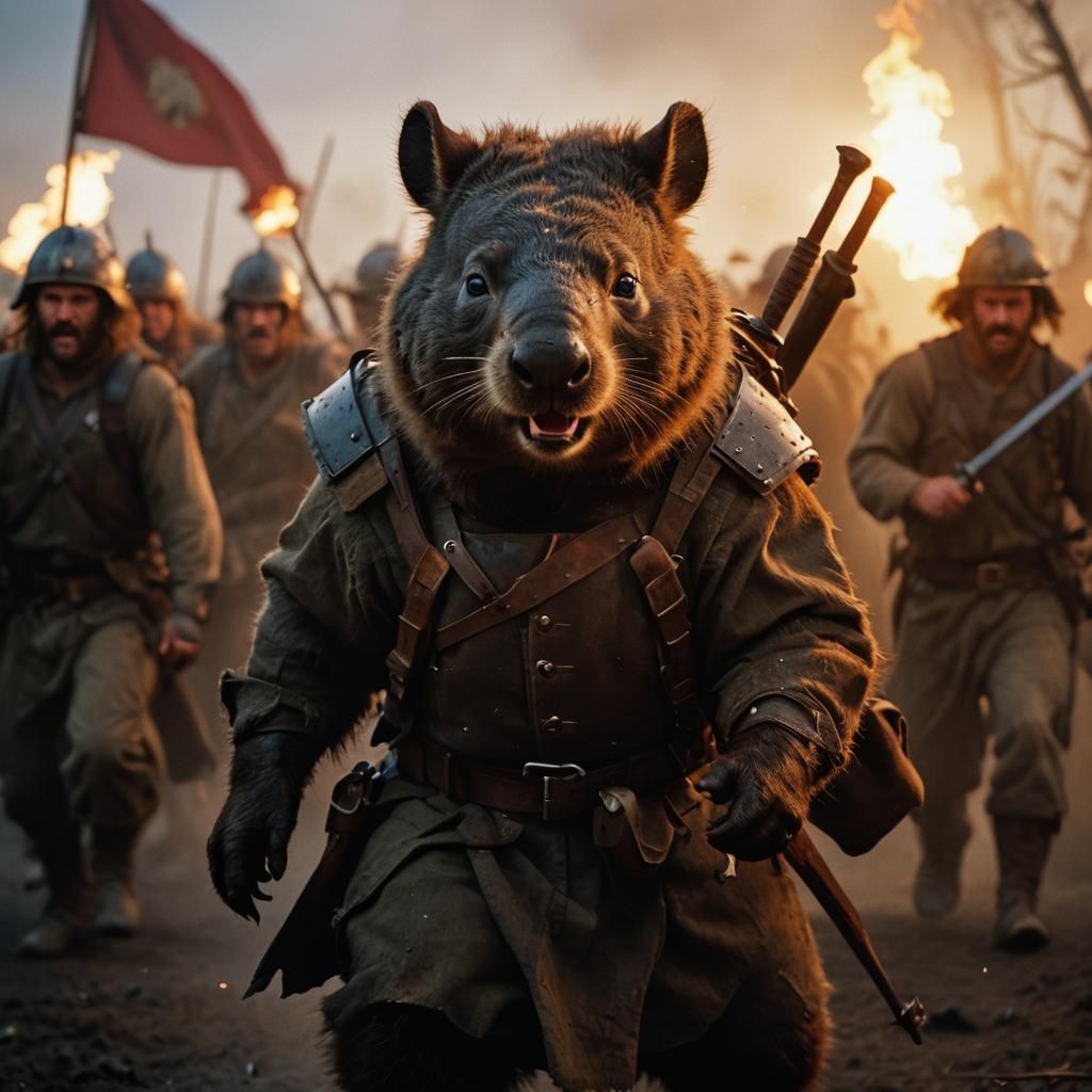 Wombat Warfare - AI Generated Artwork - NightCafe Creator