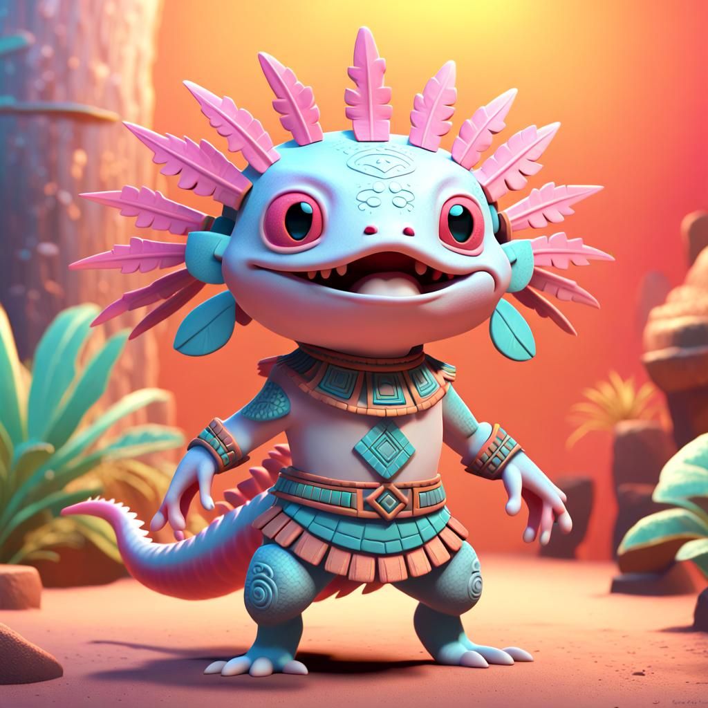 axolotl Aztec warrior - AI Generated Artwork - NightCafe Creator