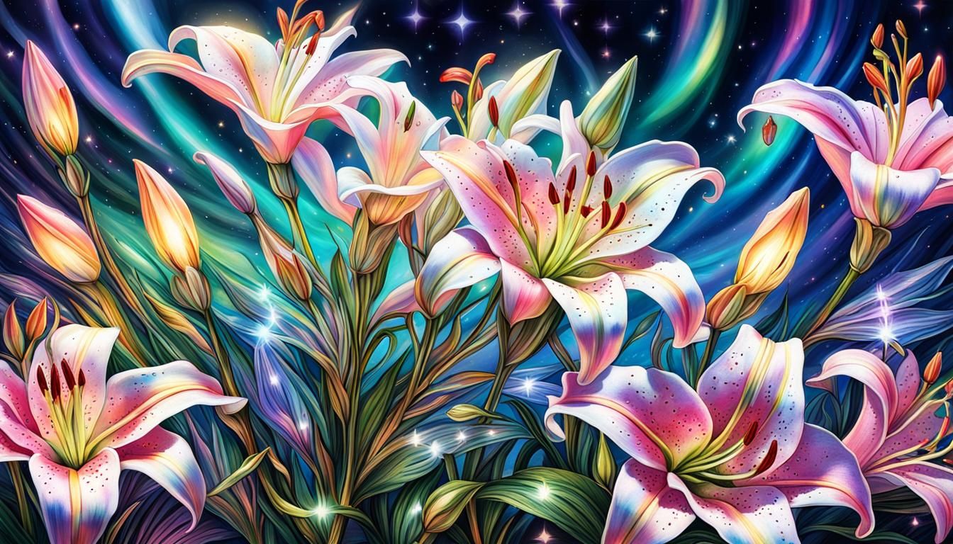 Stargazer lilies - AI Generated Artwork - NightCafe Creator