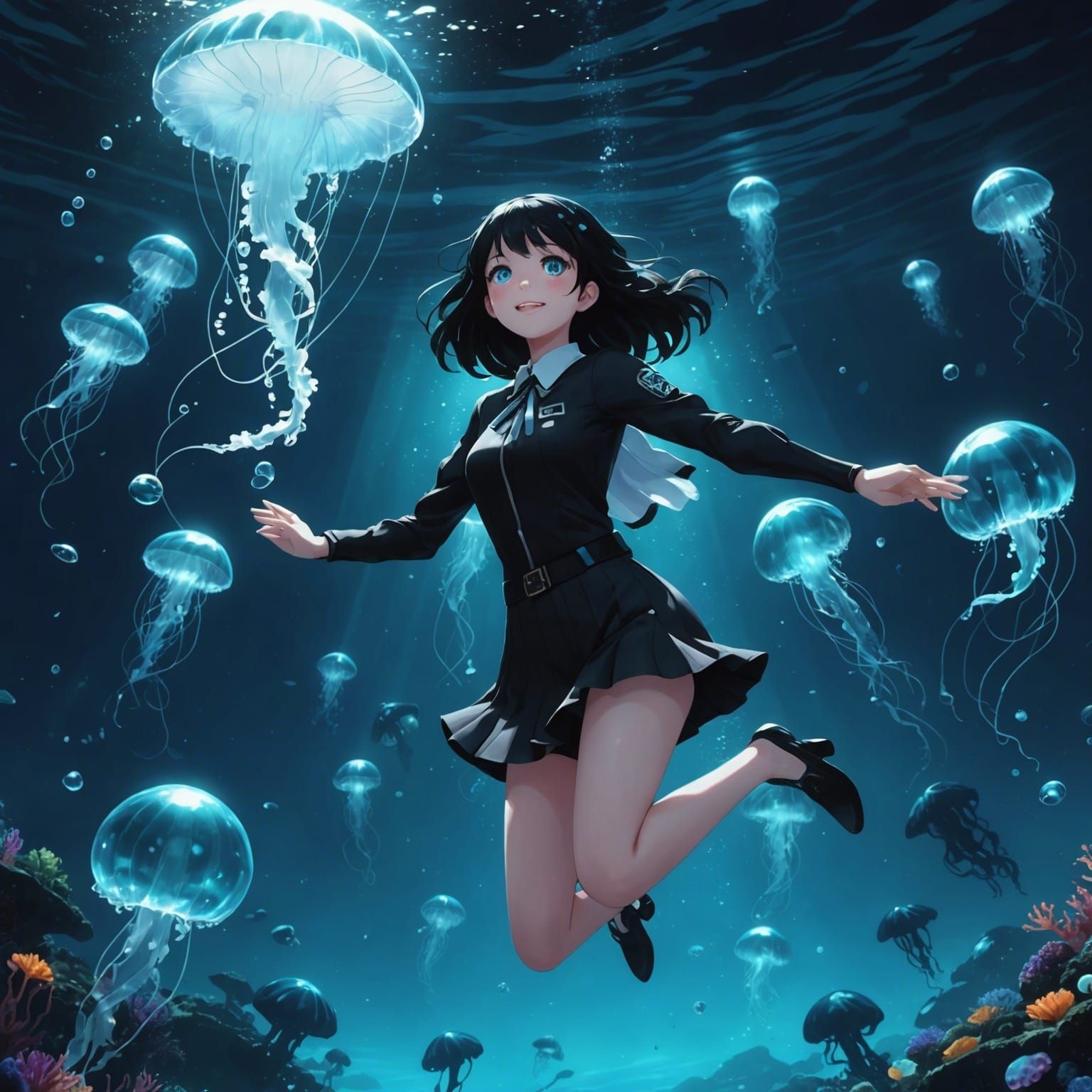 Into the deep blue - AI Generated Artwork - NightCafe Creator