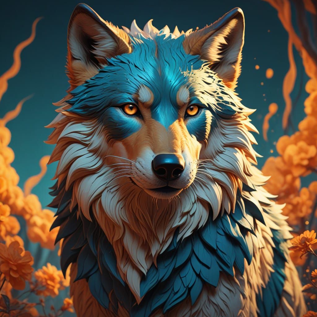 the wolf hidden inside me 8k resolution concept art by Greg Rutkowski ...