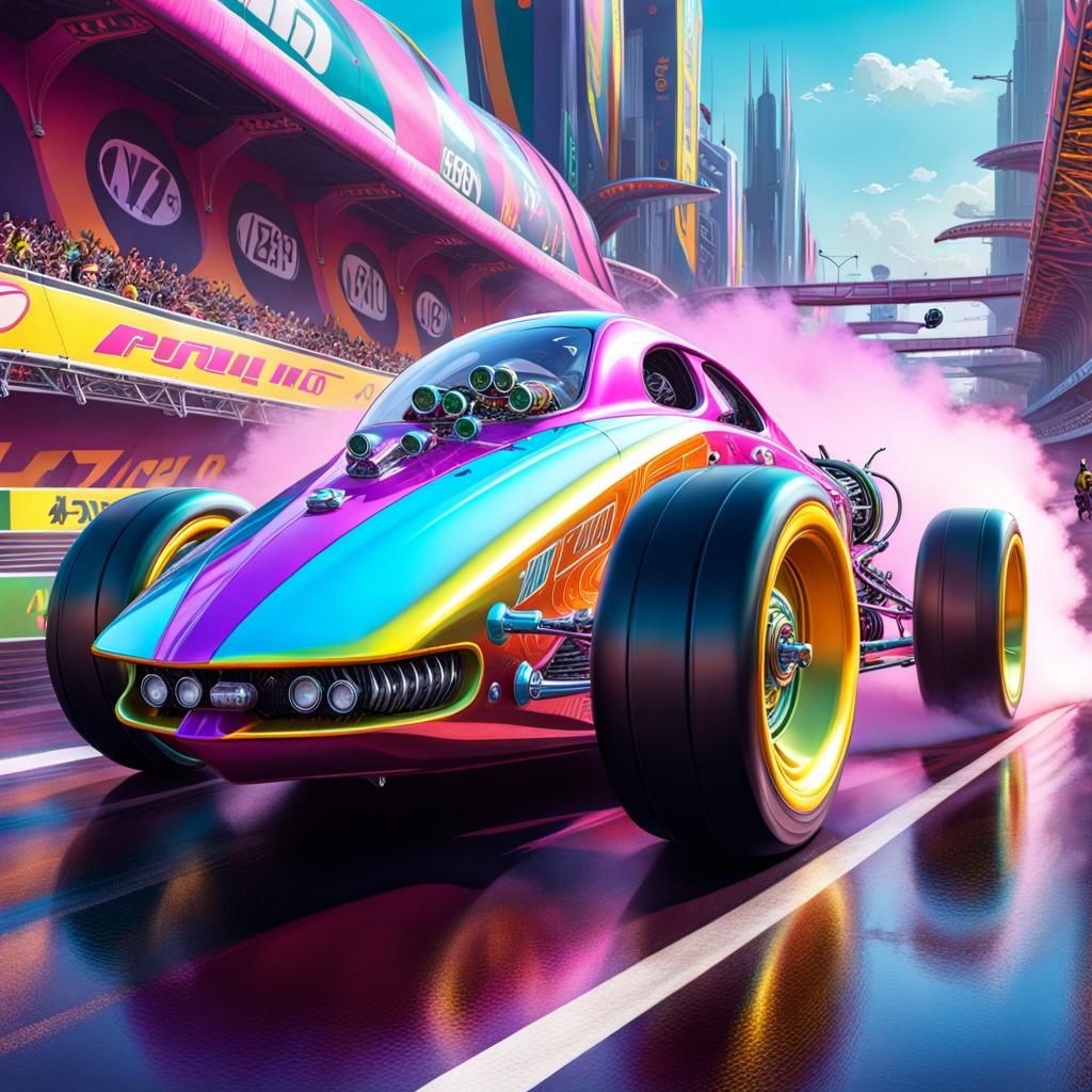 Drag Car Racing - AI Generated Artwork - NightCafe Creator