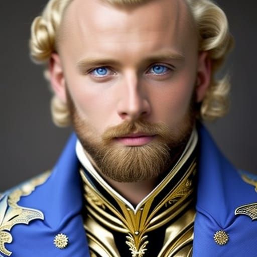 Handsome blond man with beautiful blue eyes - AI Generated Artwork ...