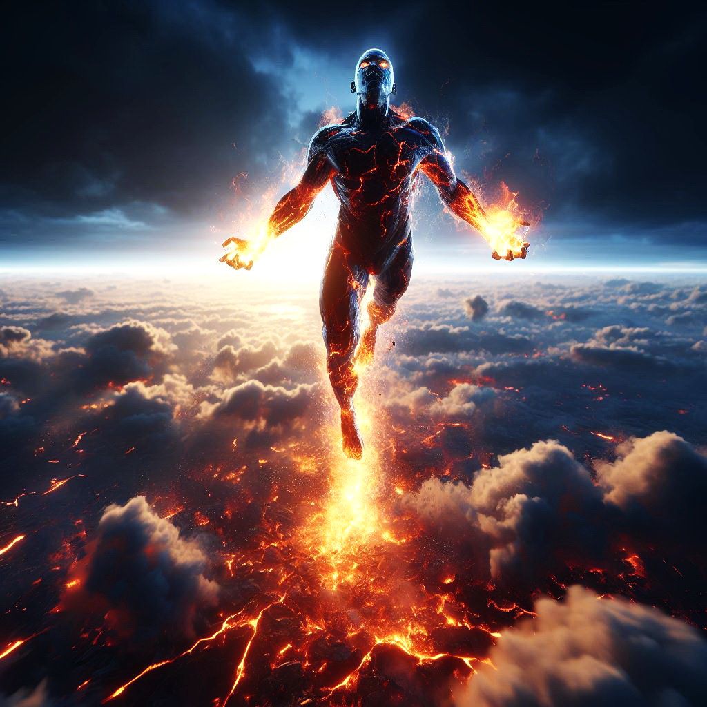 Super Hero Rising Up N°1 - AI Generated Artwork - NightCafe Creator