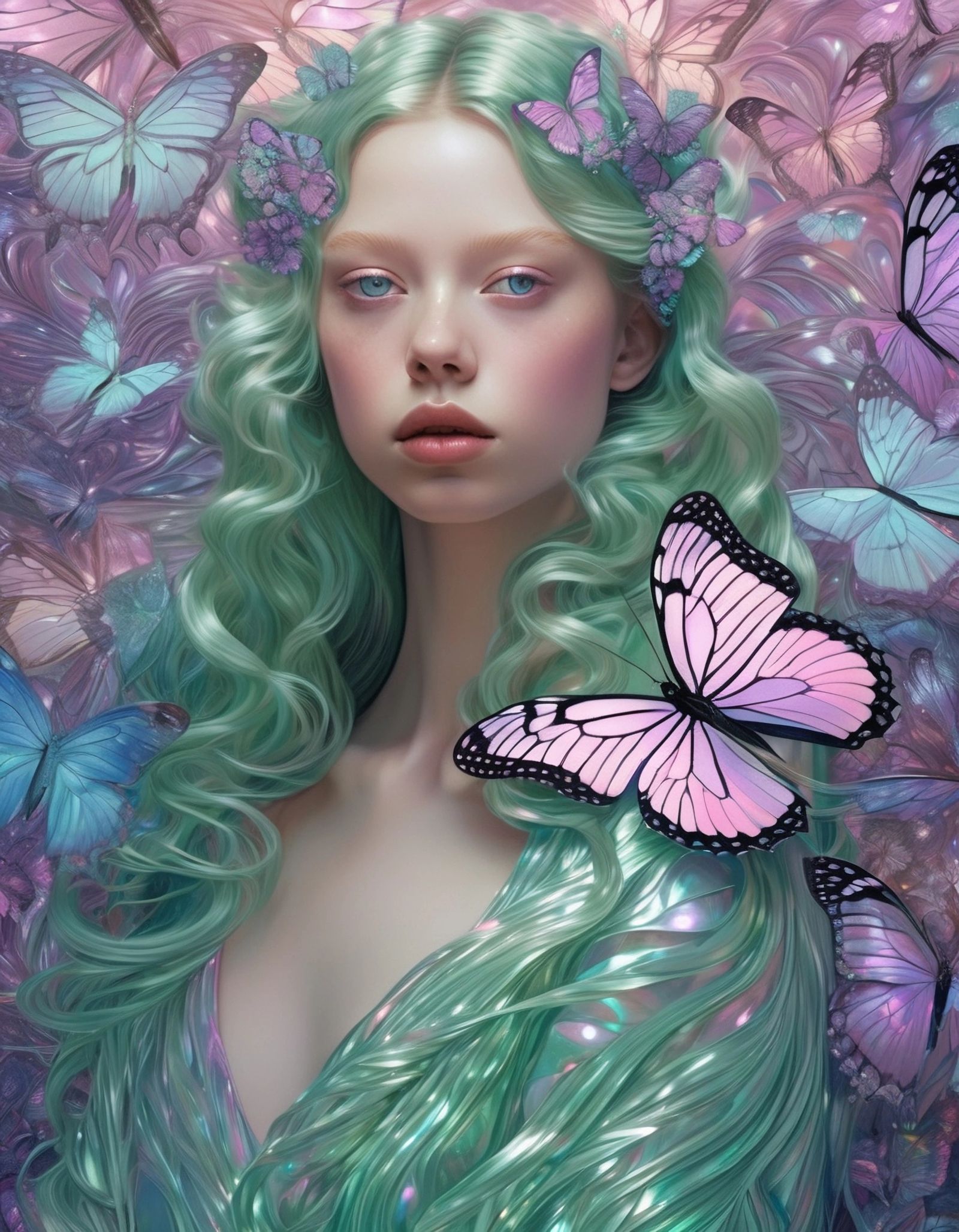 Pastel Butterfly Fantasy - AI Generated Artwork - NightCafe Creator