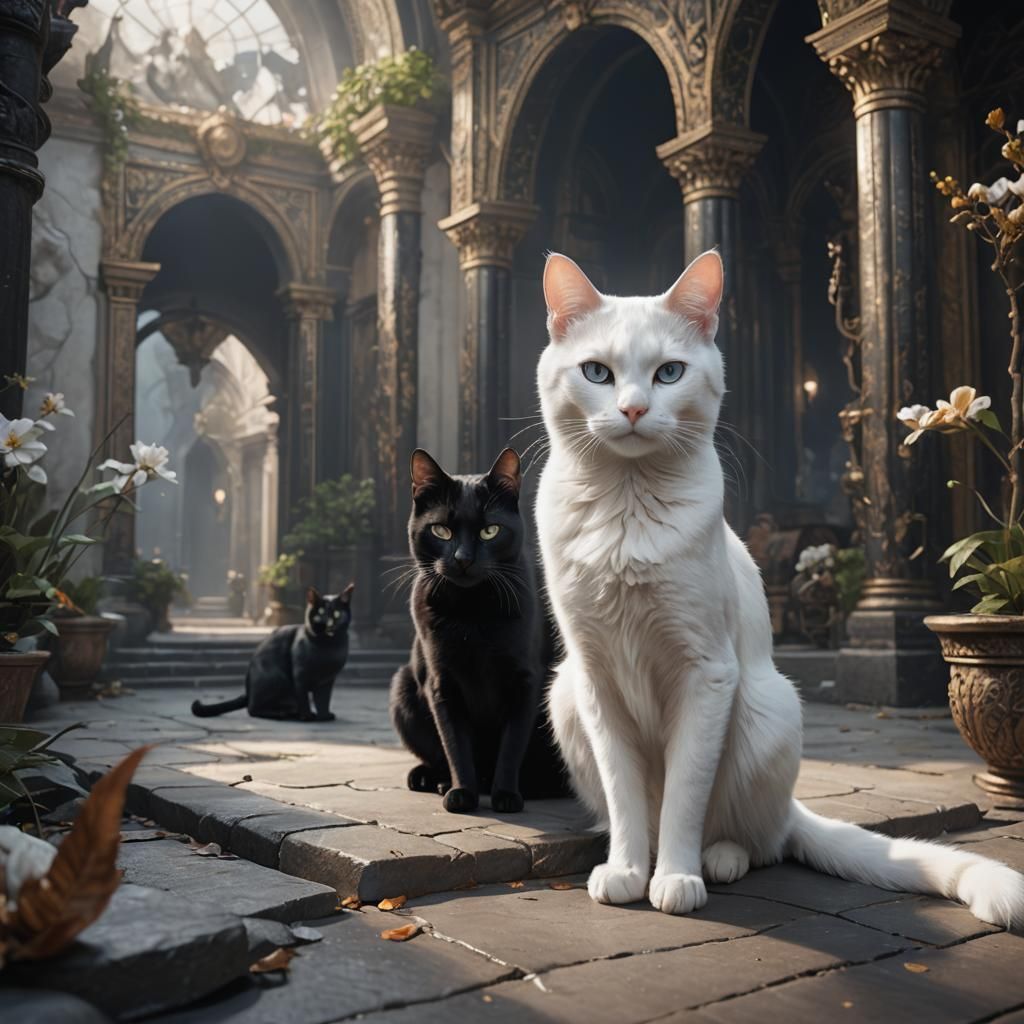 Two lover cats. - AI Generated Artwork - NightCafe Creator