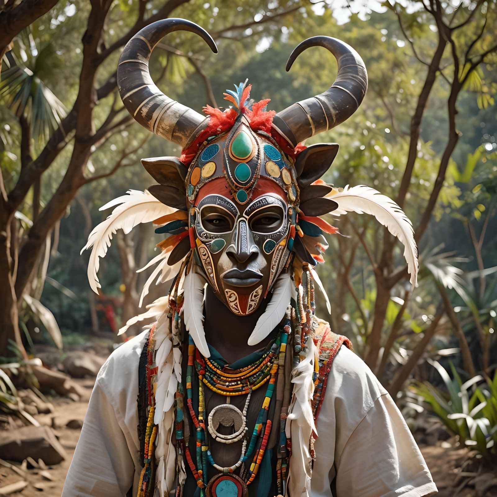 Shamanic Mask - AI Generated Artwork - NightCafe Creator