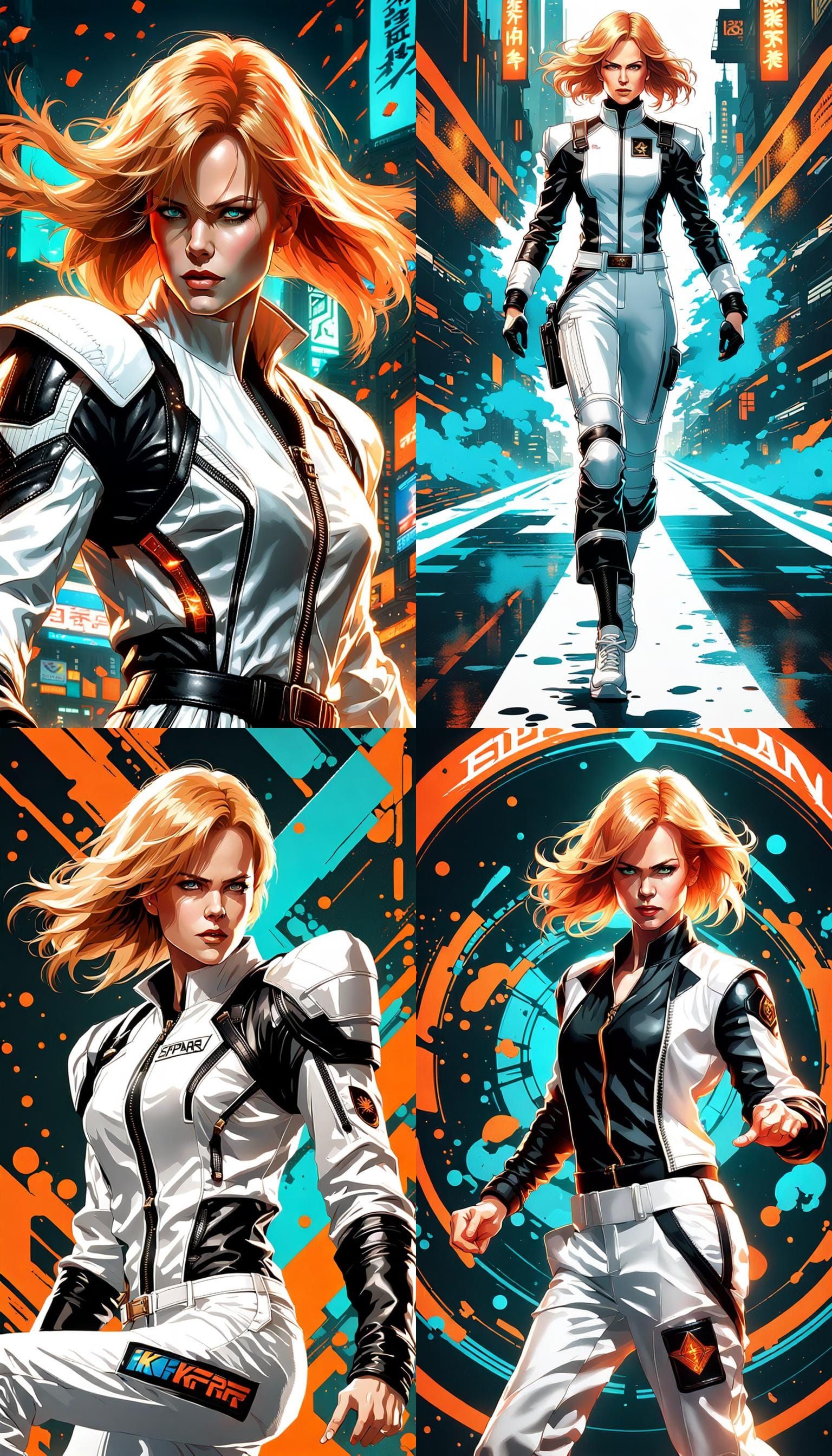 Nicole Kidman,Age 31 years old, Wearing all White-black Espara outfit ...