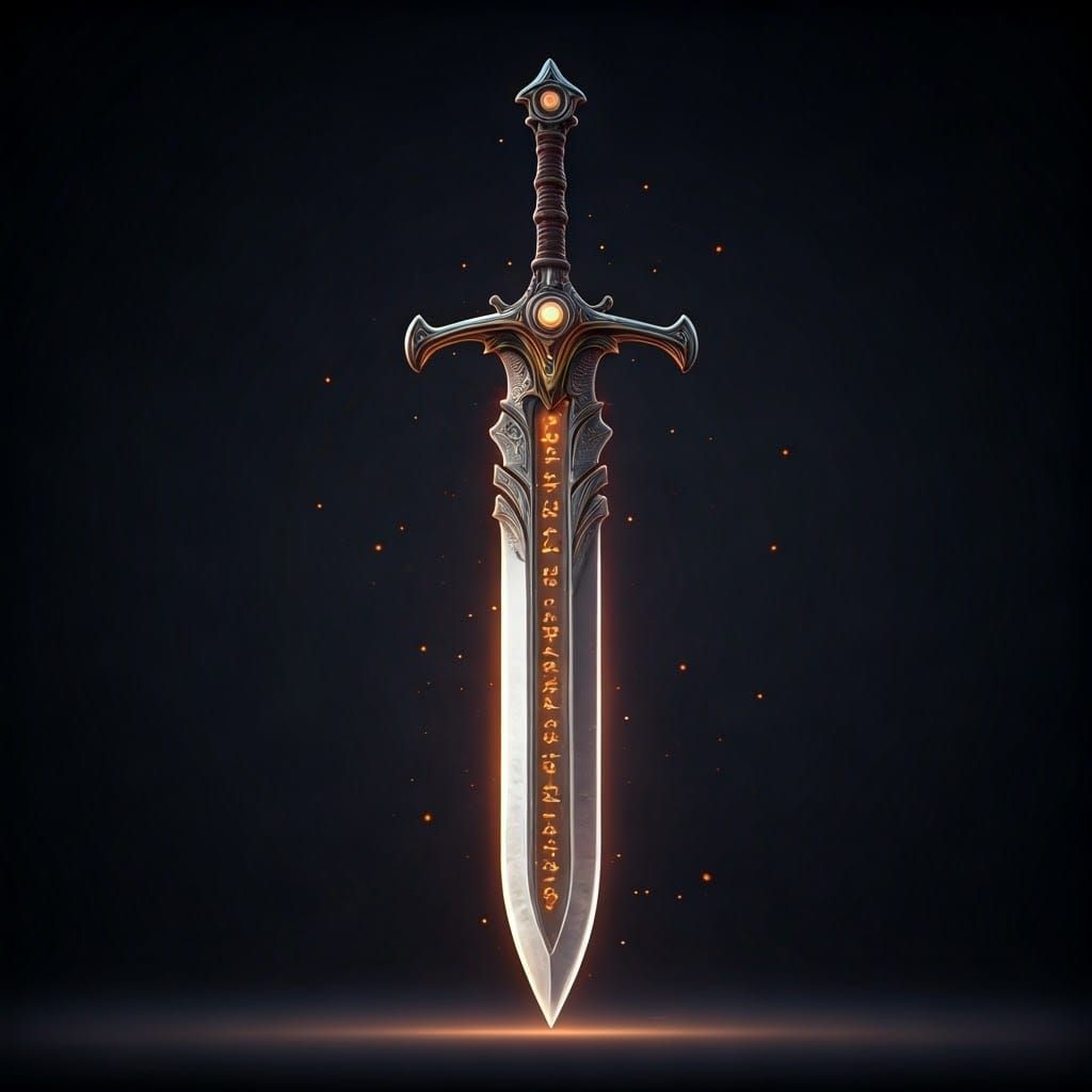 Elemental sword forged from a meteorite and the breath of a dragon, on ...