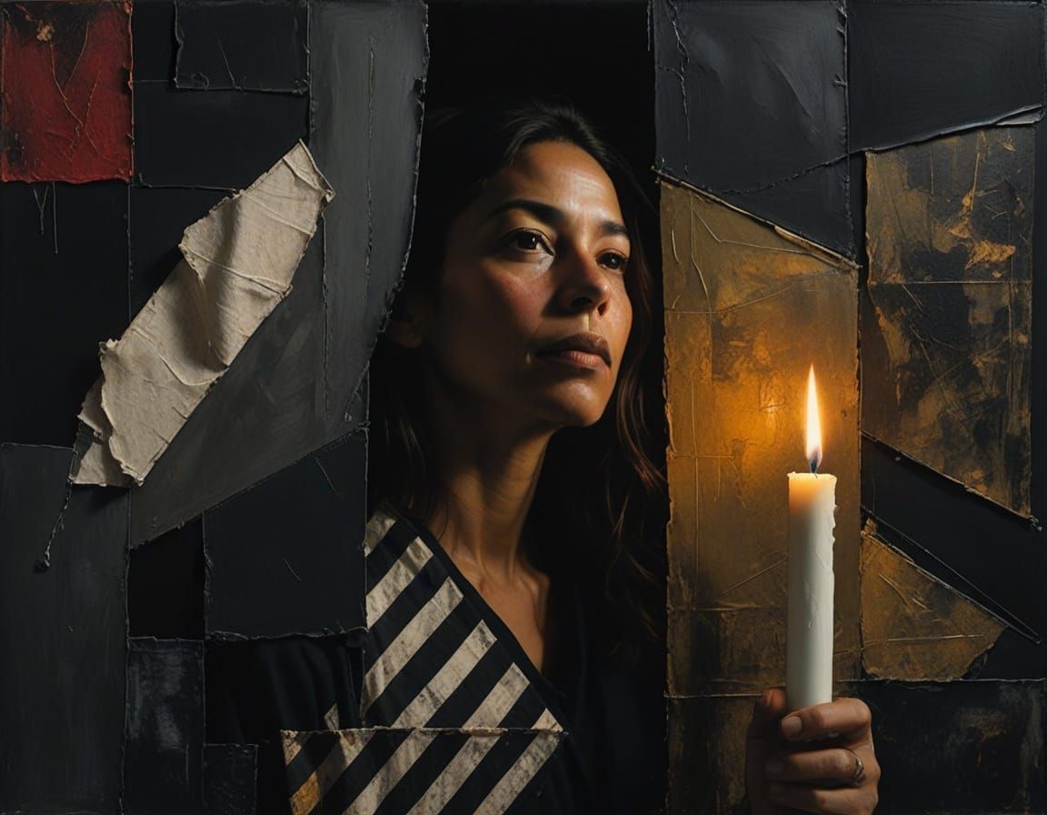 Surreal Overlap of Mixed Media Art Forms in Dark C... - AI Art