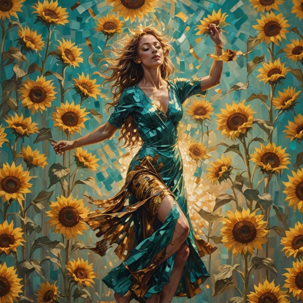 Sunflower Dance - AI Generated Artwork - NightCafe Creator