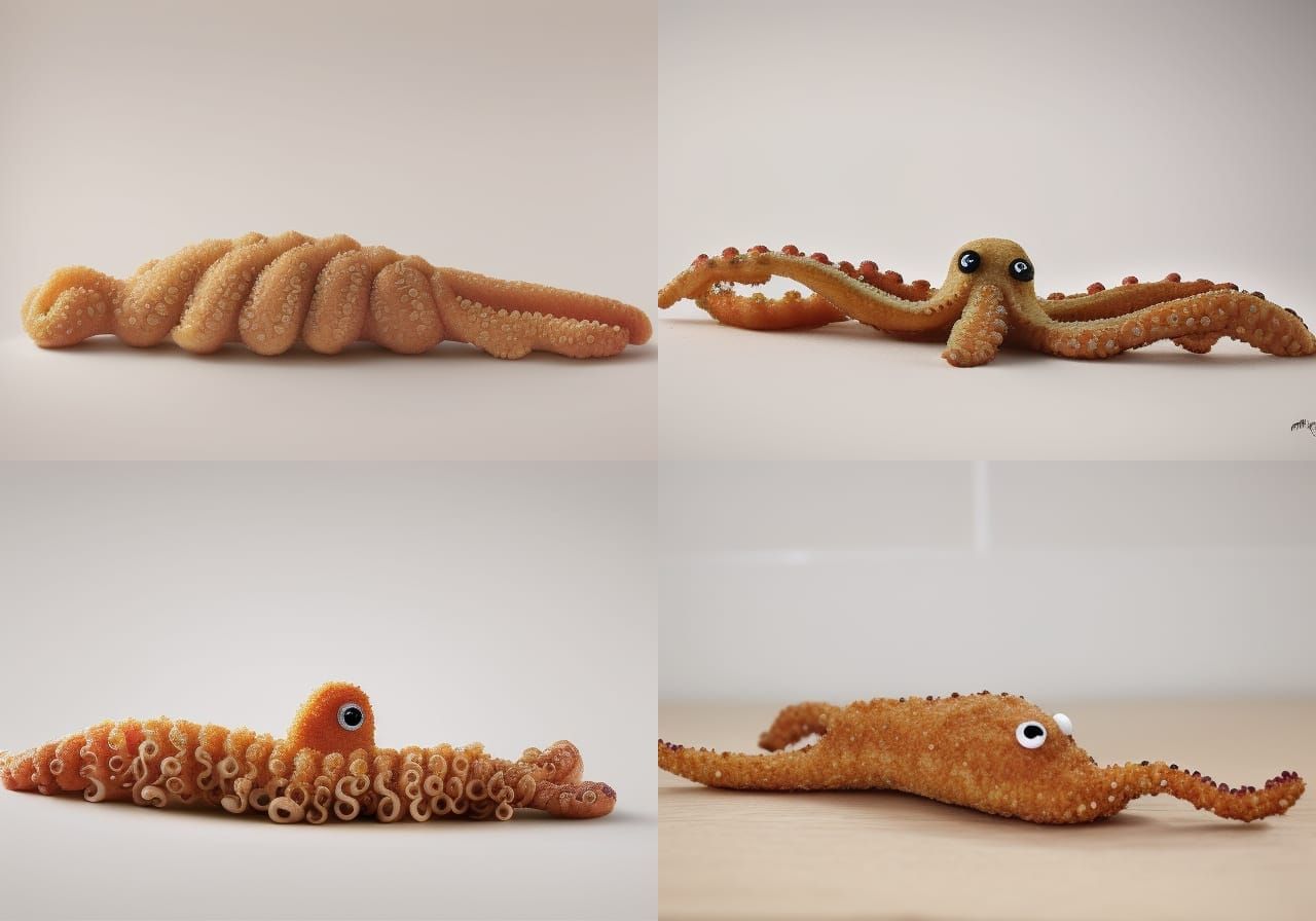 Hyper Realistic Breaded Octopus - Hyperrealistic Breaded Oct...