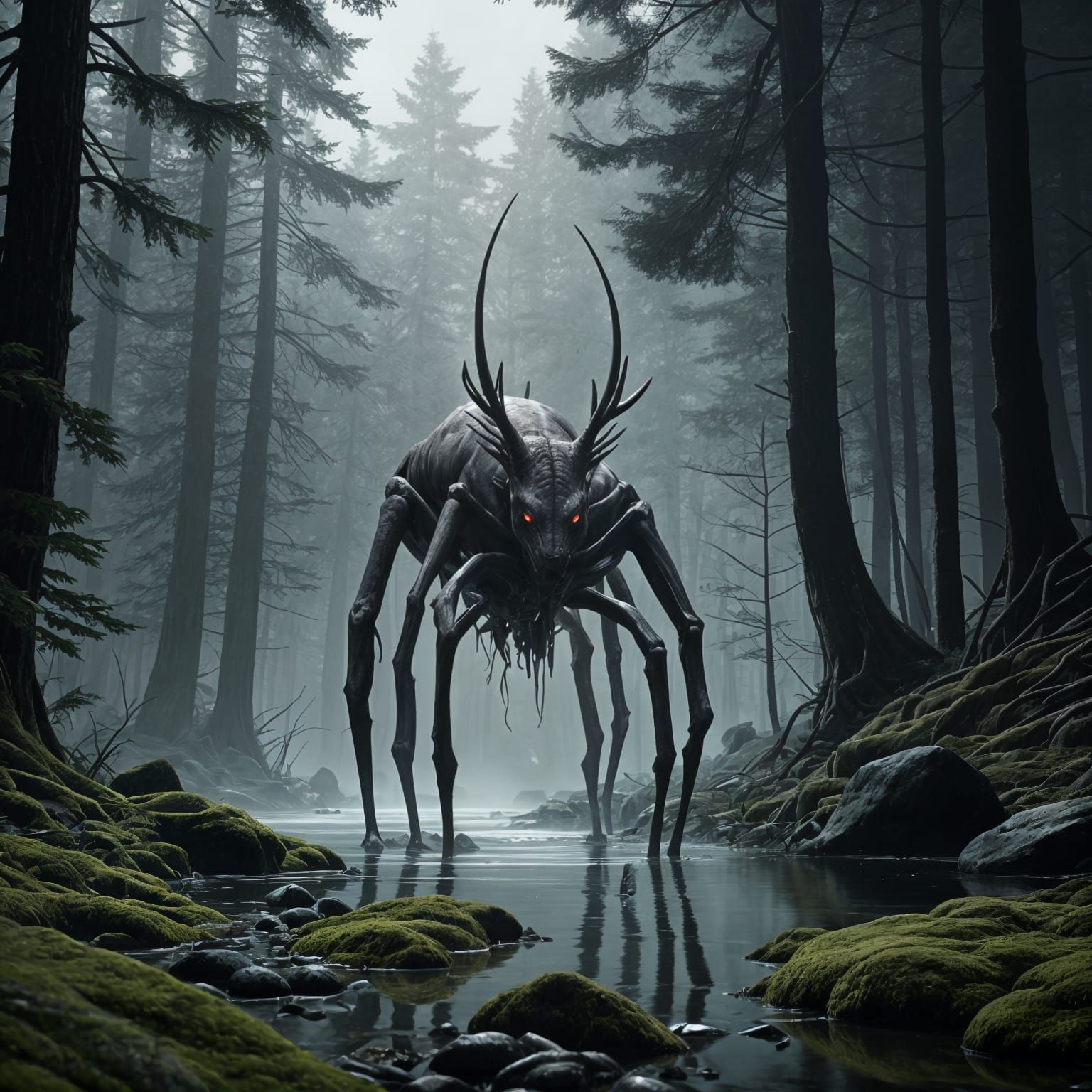 A hyperrealistic, highly-detailed photo of a cryptid humanoid creature ...