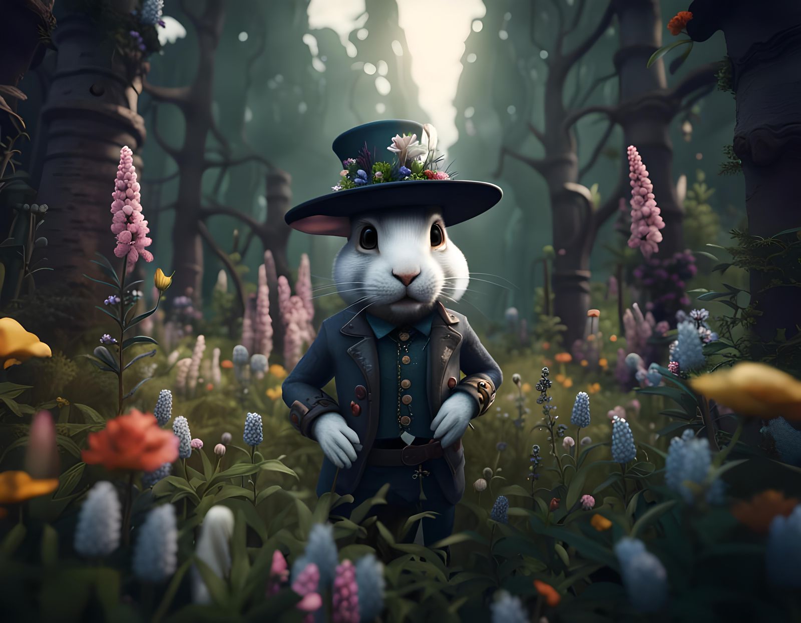 Rabbit, Rabbit Goth Style - AI Generated Artwork - NightCafe Creator