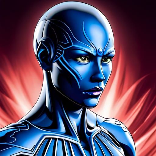 Blue Mutant Woman - AI Generated Artwork - NightCafe Creator