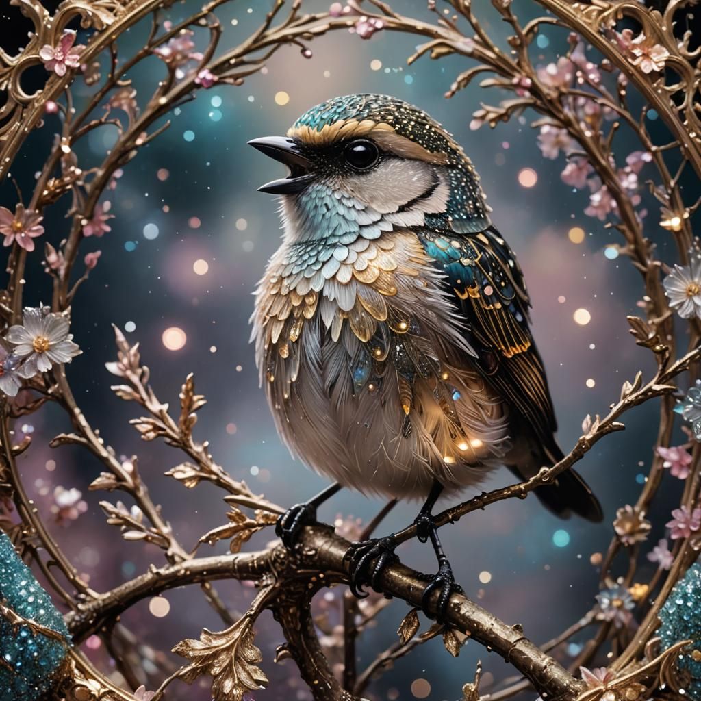 Glitter Bird - AI Generated Artwork - NightCafe Creator