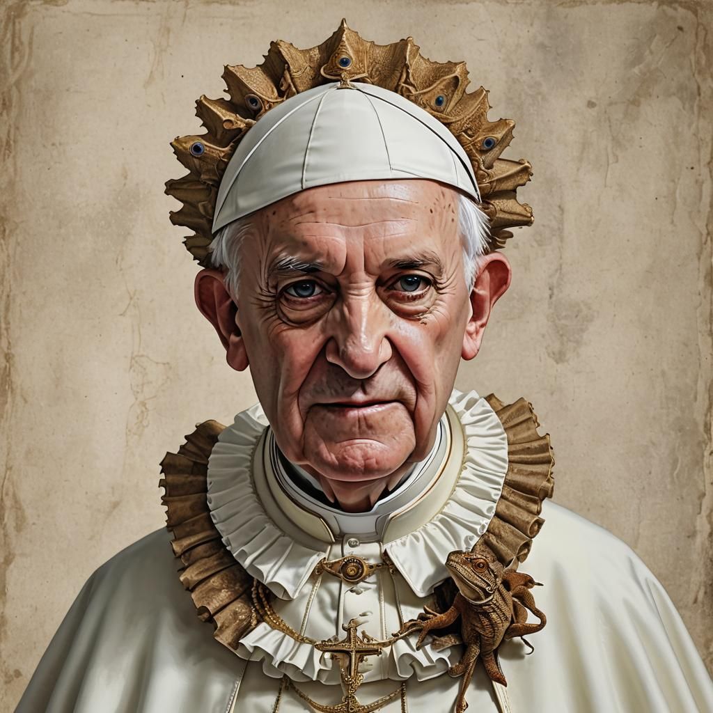 Reptilian pope - AI Generated Artwork - NightCafe Creator