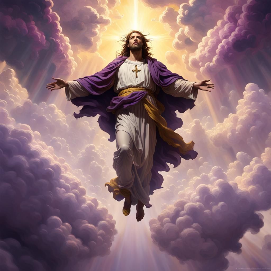 Jeus Christ coming down from the clouds - AI Generated Artwork ...