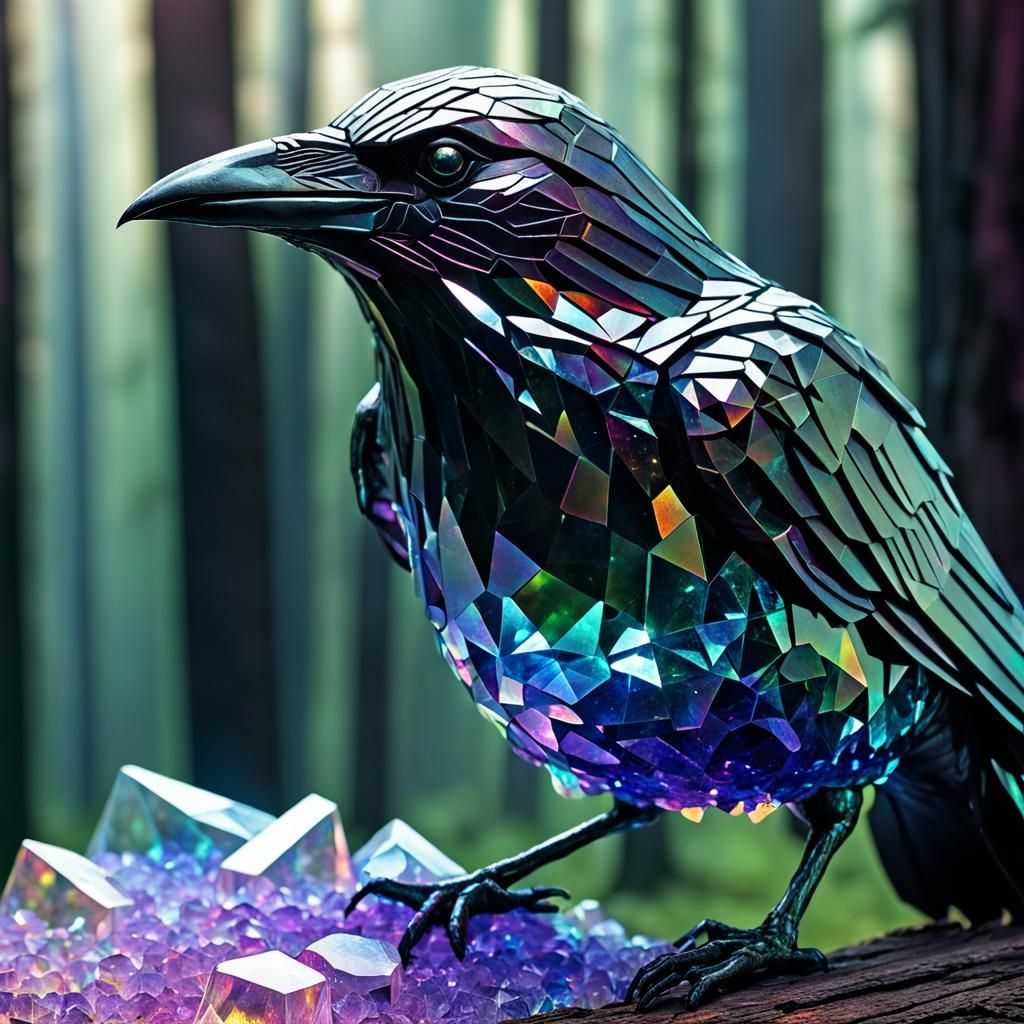 Iridescent Crow - AI Generated Artwork - NightCafe Creator