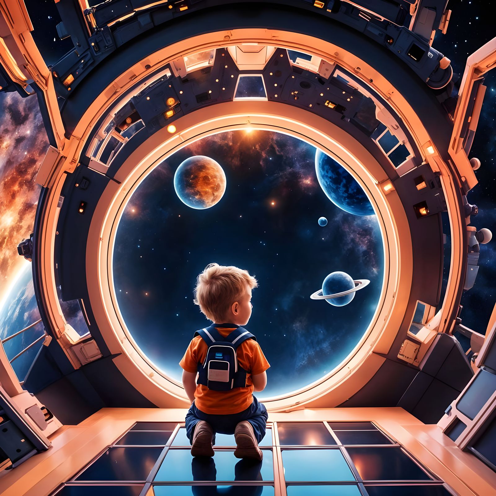 View Through Space Station Windows