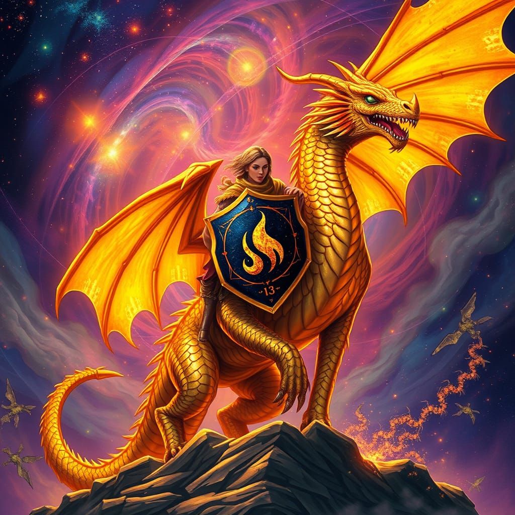 Gold-Scaled Wyrm The Dragon - Legendary Dragon Rider on Maj...