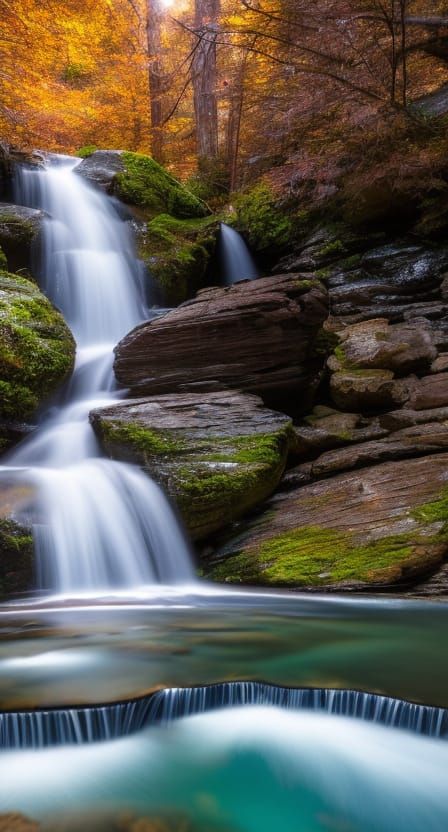 Waterfall - AI Generated Artwork - NightCafe Creator