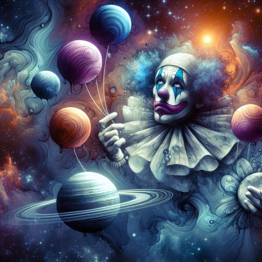 Cosmic clown - AI Generated Artwork - NightCafe Creator
