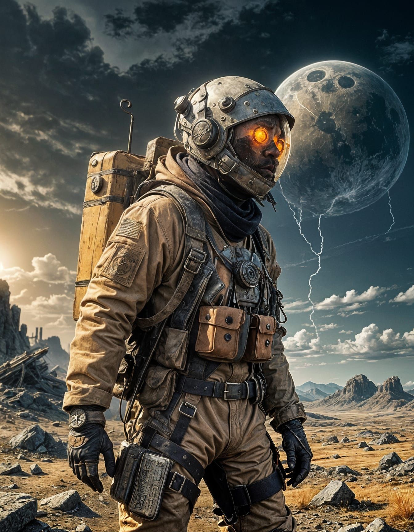 Weathered Eclipse Explorer Embarks on Celestial Qu... - AI Art