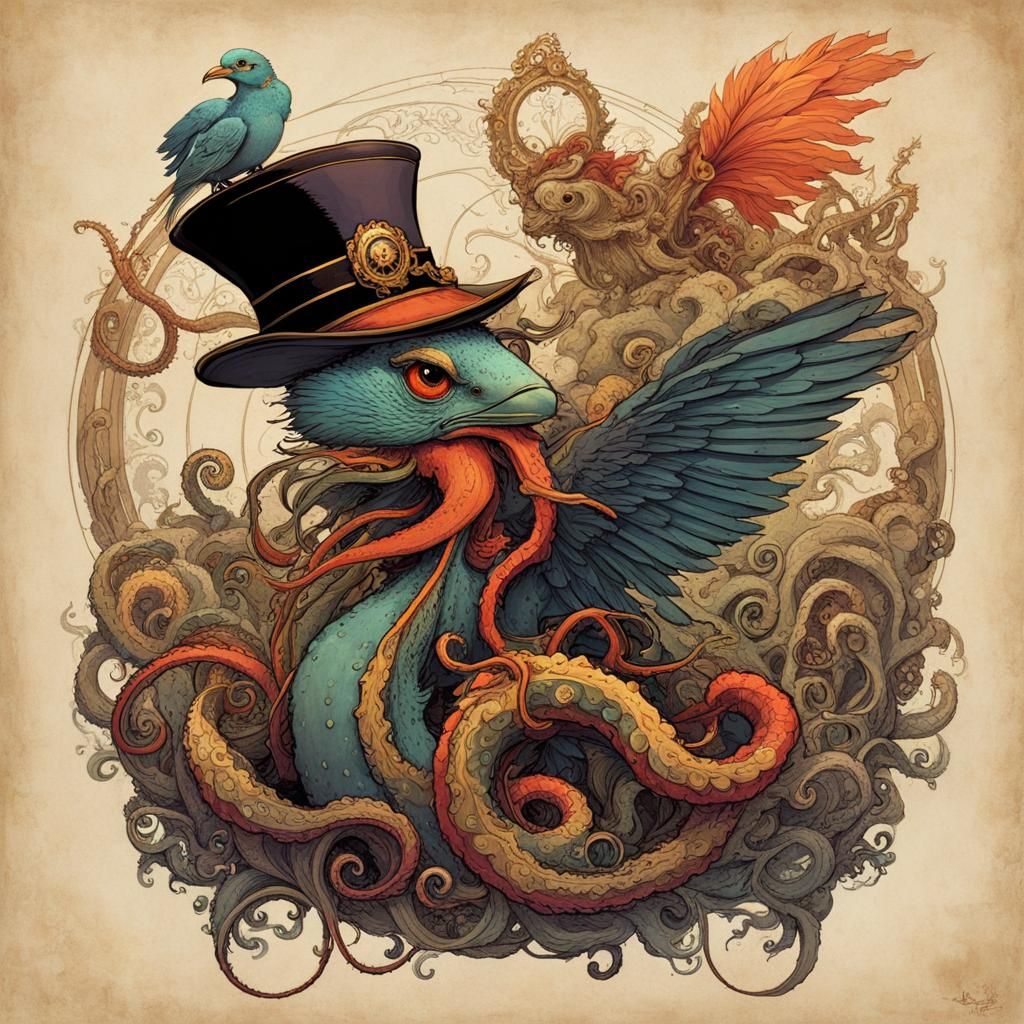 Kraken Bird - AI Generated Artwork - NightCafe Creator