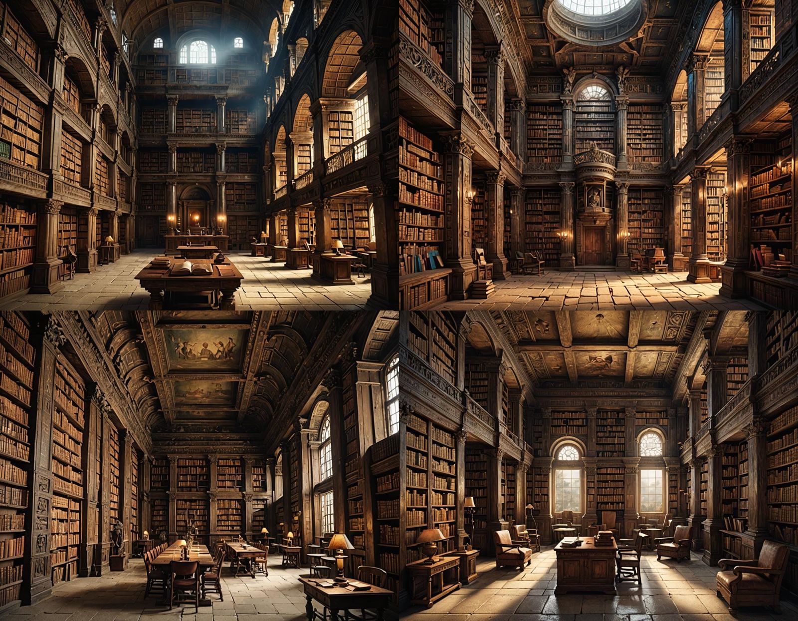 ancient library - AI Generated Artwork - NightCafe Creator