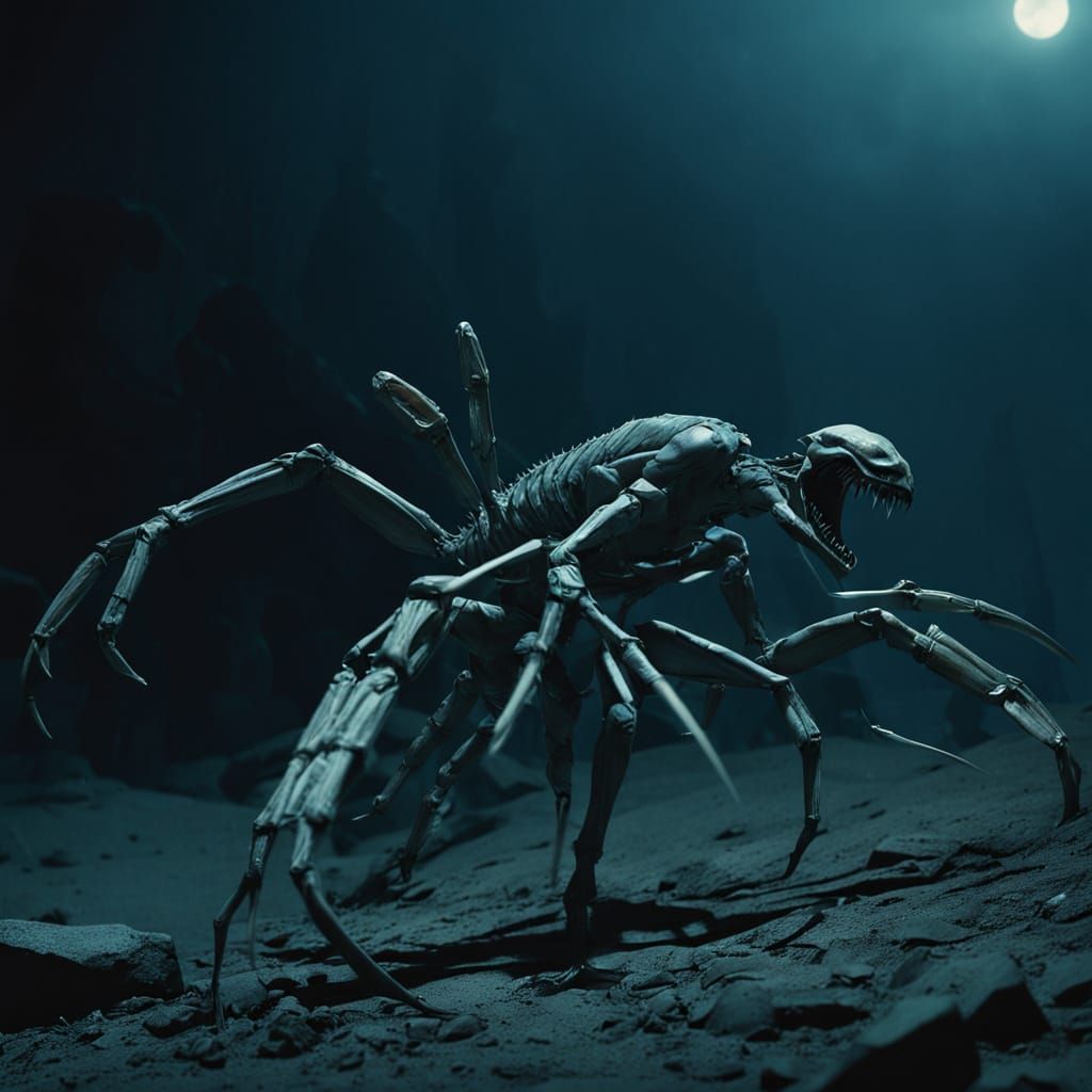 Predator Grasps Alien Facehugger in Cinematic Film... - AI Art