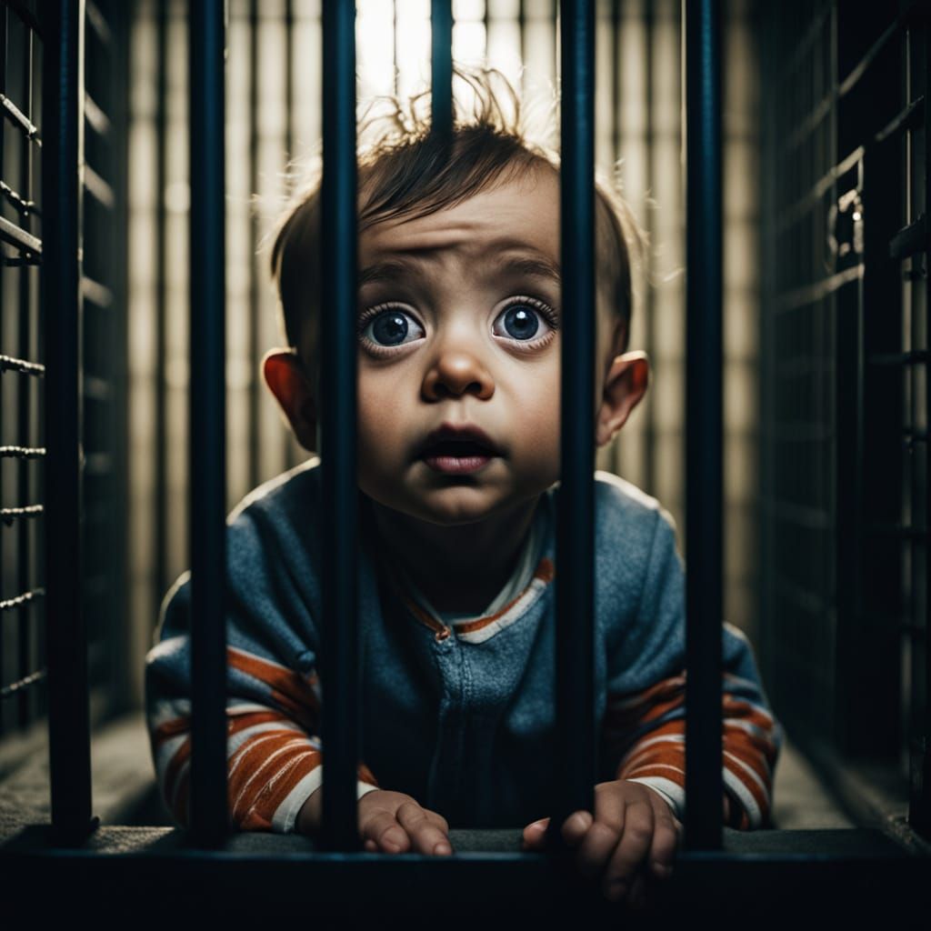 A cute little baby in jail - A Heartbreaking Moment of Inno...