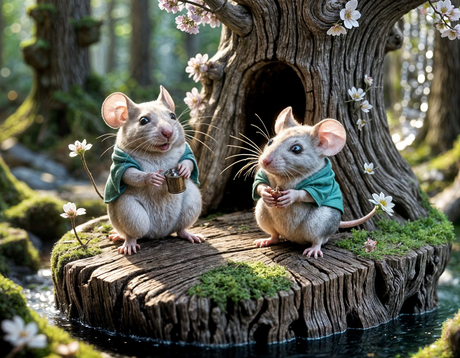 Whimsical Fairycore Miniature World Inside a Tree-... - AI Art