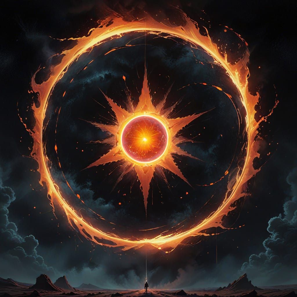 Ethereal Starburst Radiates Cosmic Fire - AI Art