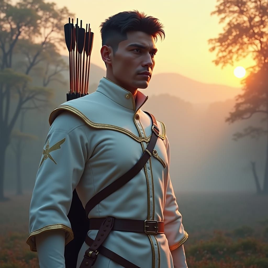 Privel Hinkati Stands Firm on the Archery Range - AI Art