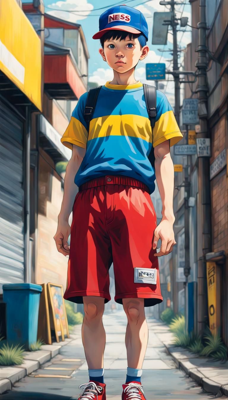 Ness from Earthbound - AI Generated Artwork - NightCafe Creator