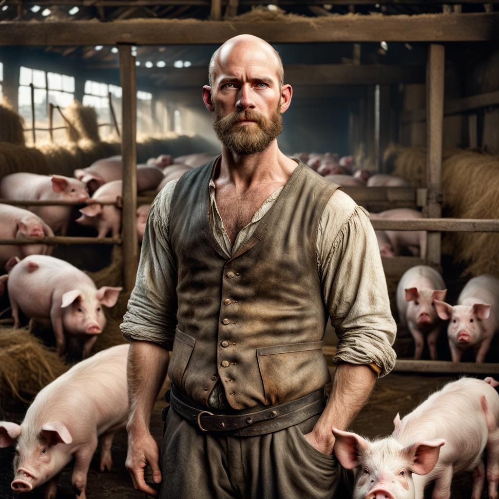 18th century pig-farmer - AI Generated Artwork - NightCafe Creator
