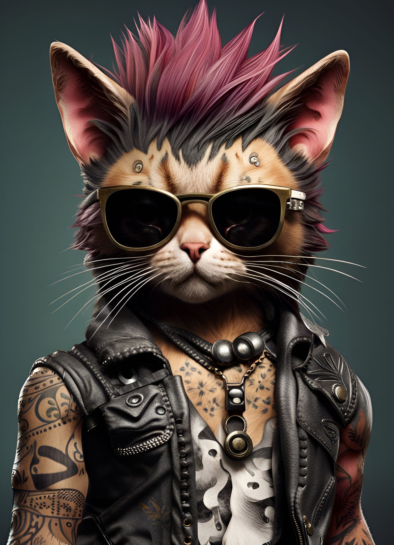 Punk cat with attitude and style 1 - AI Generated Artwork - NightCafe ...